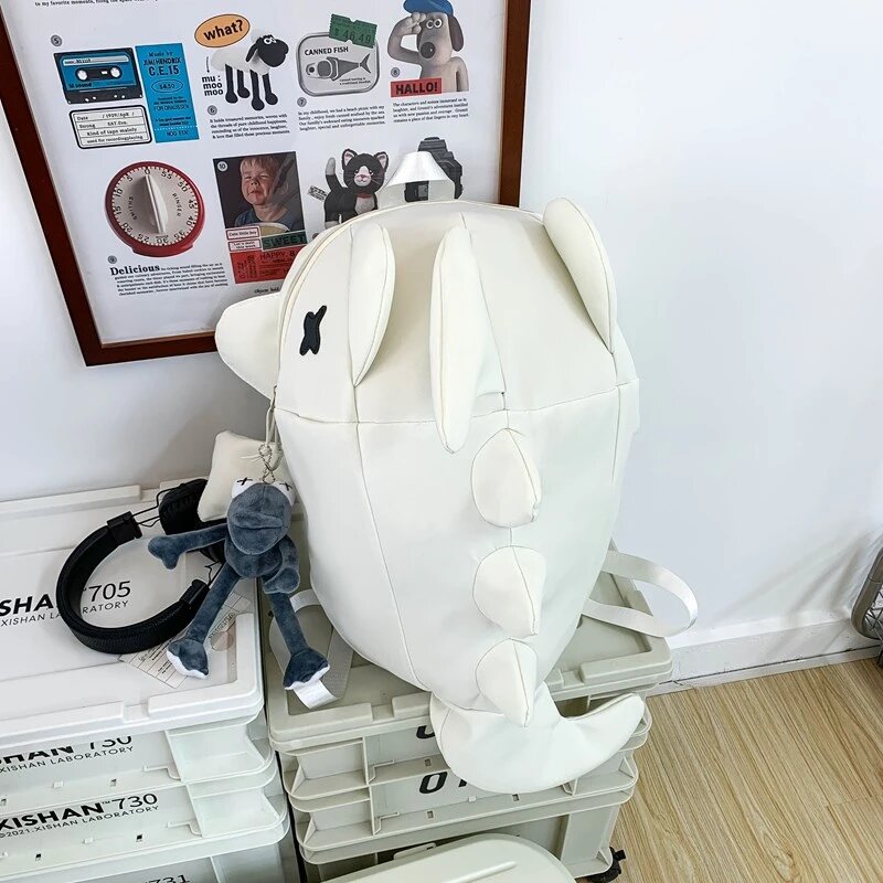 Рюкзаки с китовым дизайном, 3D повседневный рюкзак с шипами для взрослых, милый рюкзак с Белый, 3