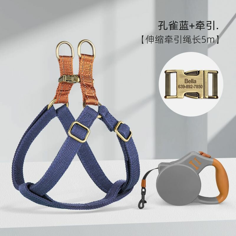 Стиль жилета с поводком для собак маленьких и средних пород, Тедди, Корги, гравируемый нагрудный ремень, наружные антипотерянные аксессуары для питомцев