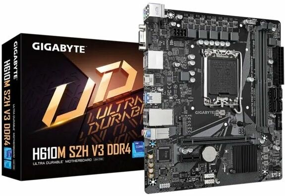 Материнская плата Gigabyte H610M S2H V3 DDR4 Soc-1700 Intel H610 2xDDR4 mATX AC97 8ch(7.1) GbLAN+VG