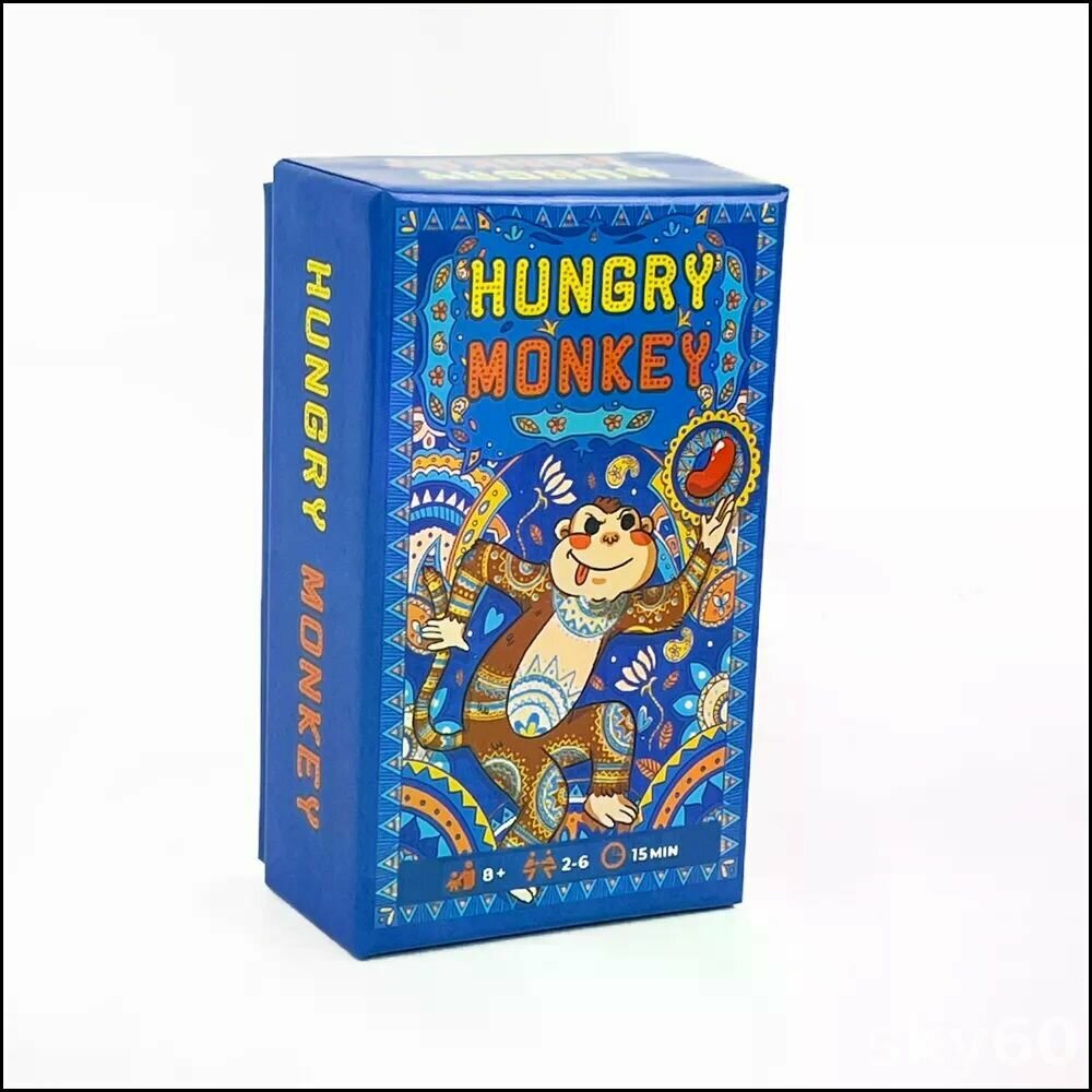 Настольная игра Hungry Monkey: Весёлая карточная для вечеринки, 2-6 игроков, 15-30 минут.