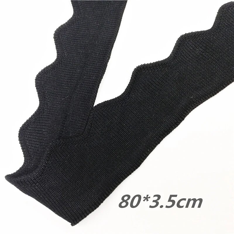 JIETAI Трикотажная ткань с волнистым рисунком из спандекса/полиэстера Черный, черный