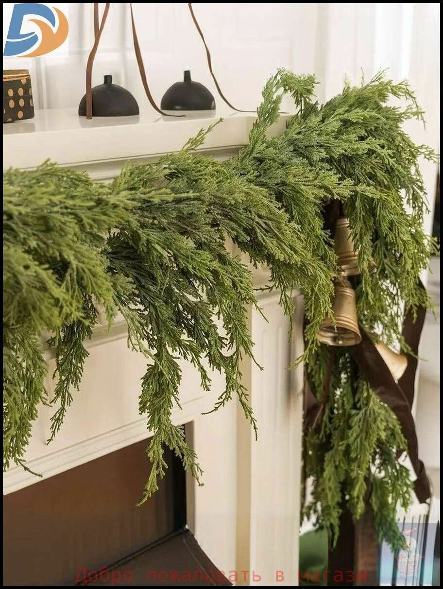 Искусственные ветви можжевельника для подвешивания над камином, 60 ответвлений