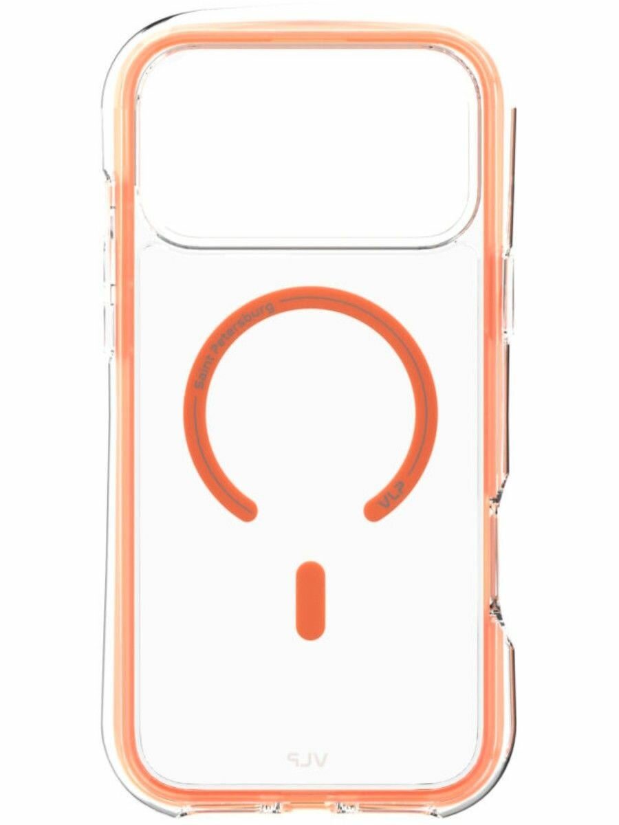 Чехол-накладка VLP Bubble Case with MagSafe для смартфона Apple iPhone 17 Pro Max, оранжевый