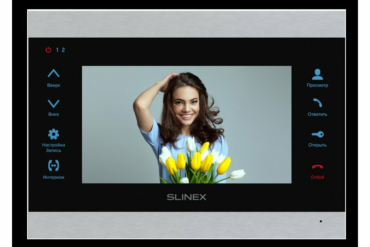 Видеодомофон Slinex SL-07MHD, цветной, сенсорный, с датчиком движения, 7", IP58, черный