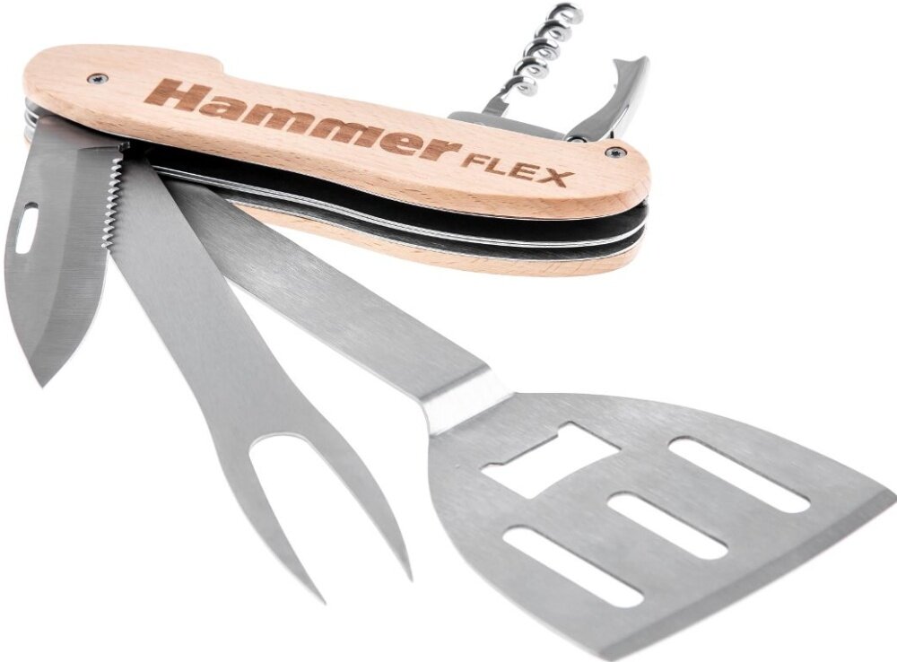 Мультитул для гриля Hammer Flex 310-310, нержавеющая сталь, разборный, 5 приборов
