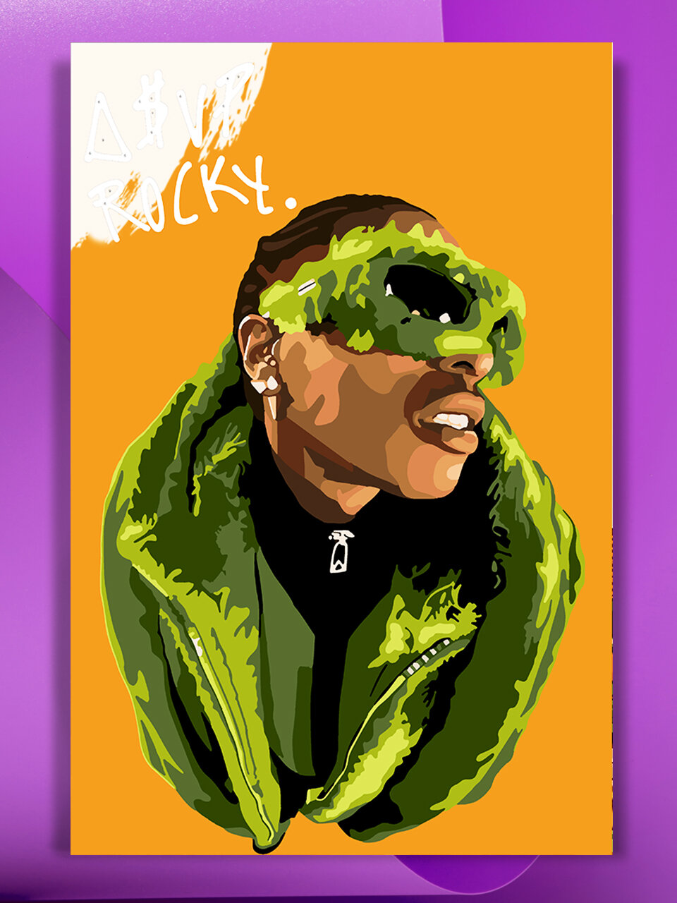 Картина по номерам на холсте ASAP ROCKY арт 2, 40 х 60 см