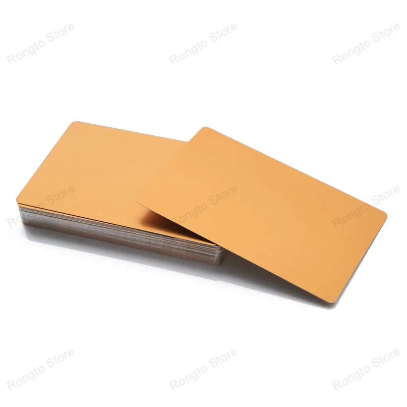 Металлические визитки из алюминия, Dark Gold, 50 шт.