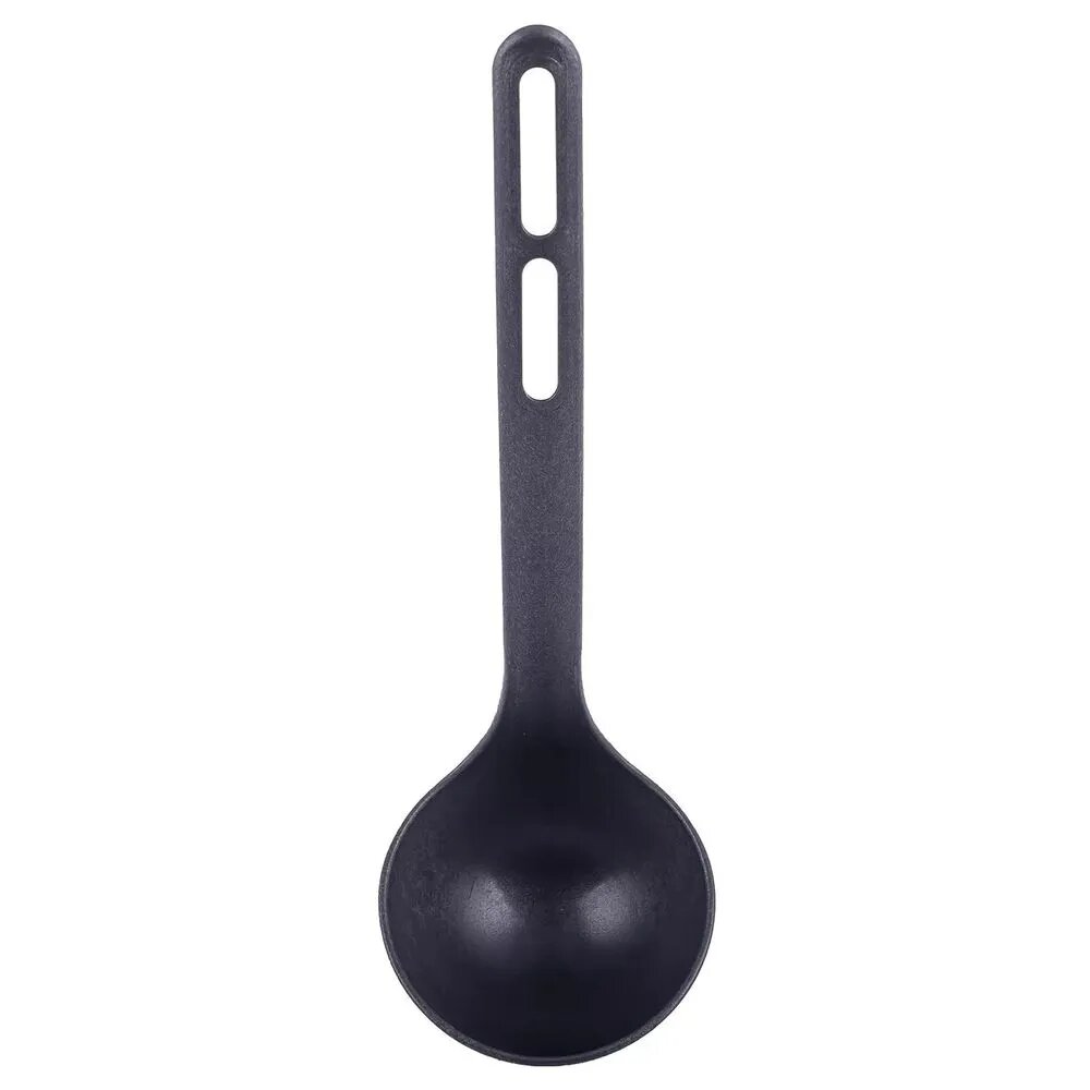 Половник кухонный черный, глубокая чаша, удобная ручка с отверстиями, для супа и соуса