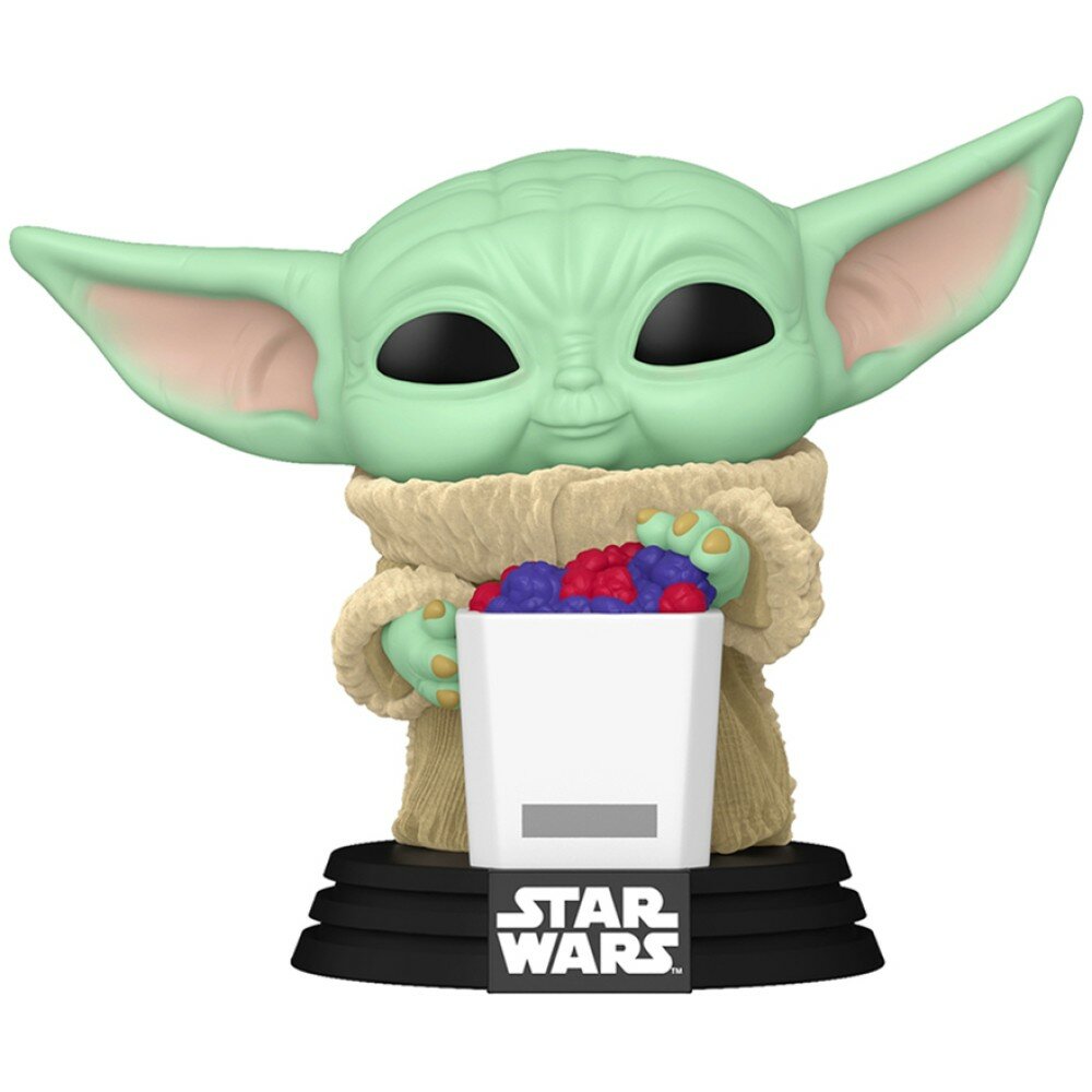 Фигурка Funko POP! головотряс Star Wars: The Mandalorian and Grogu Grogu (with Snack) (Flocked) (Exc) 93790