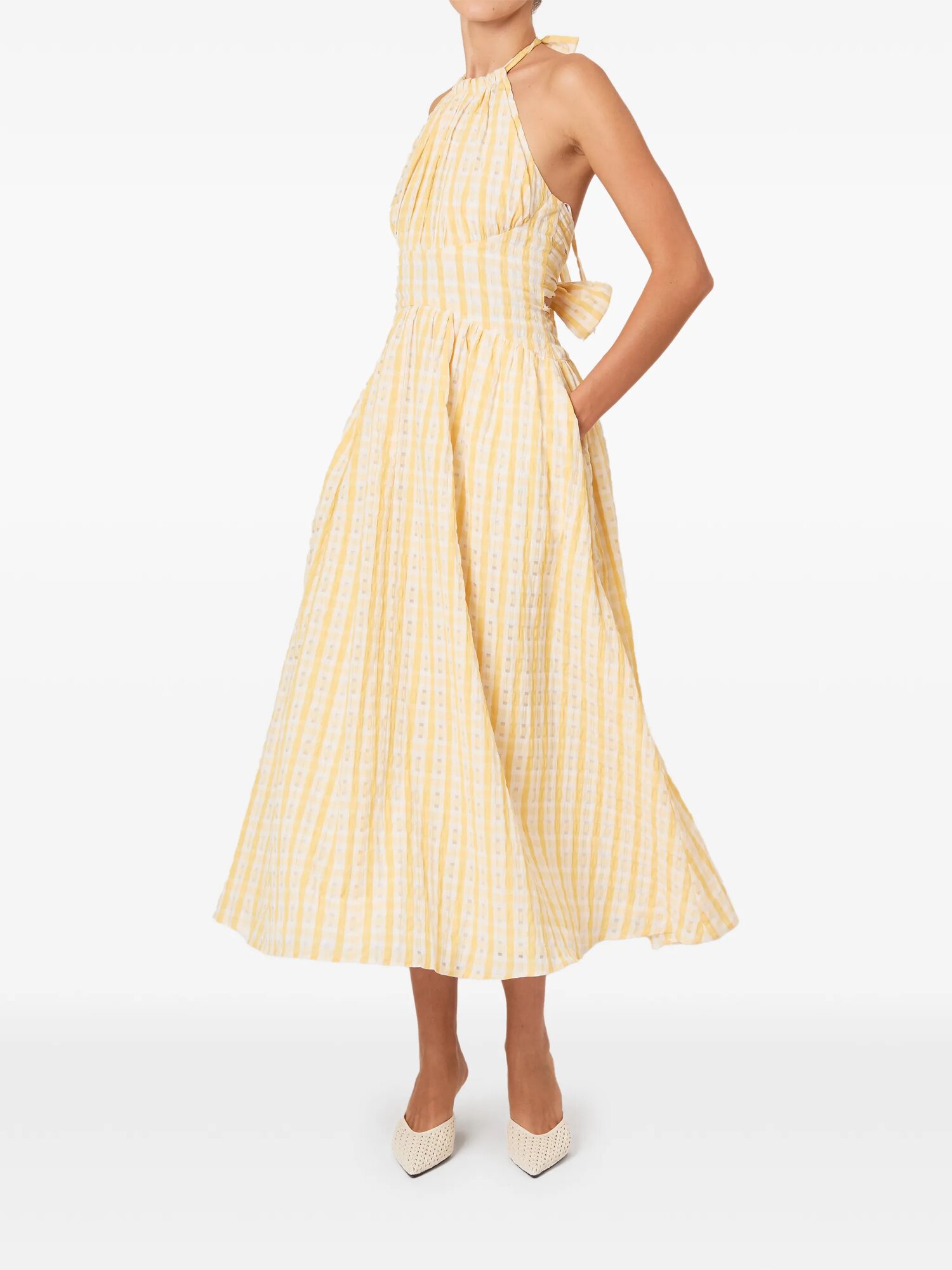 Платье Rosie Assoulin Halter check midi dress, размер 10 — фото 1