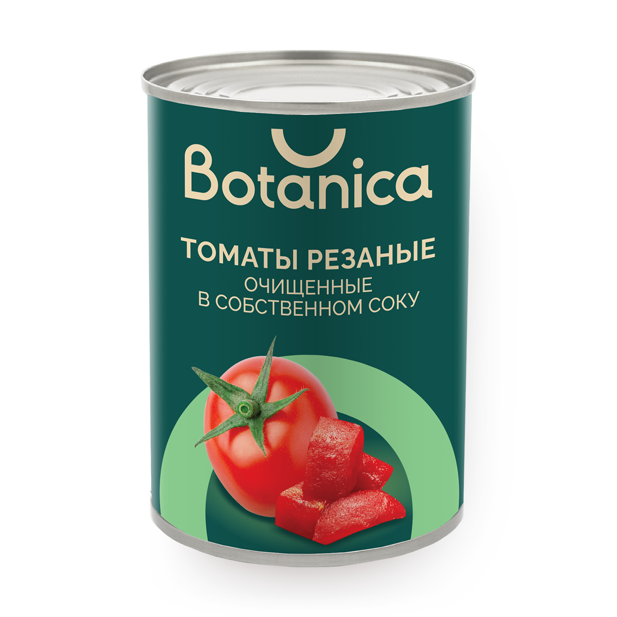 Томаты Botanica, резаные, в собственном соку, жестяная банка, 425 мл