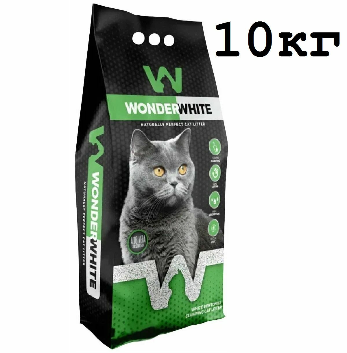 Wonder White Aloe Vera Наполнитель комкующийся c алоэ вера 10кг