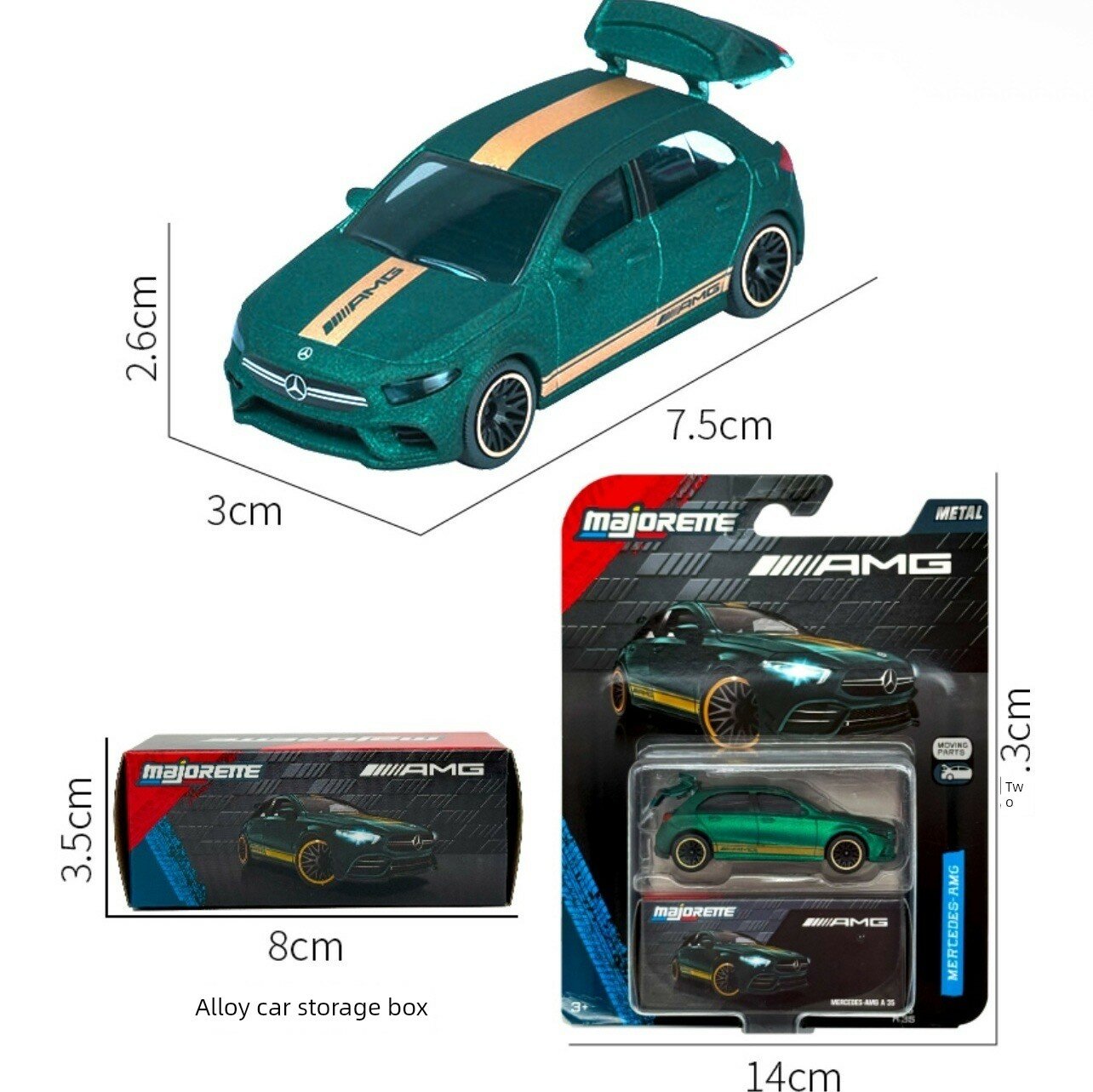Премиум модель Mercedes-AMG A35 DELUXE из сплава для мальчиков, коллекционная шкала 1:43, игрушка