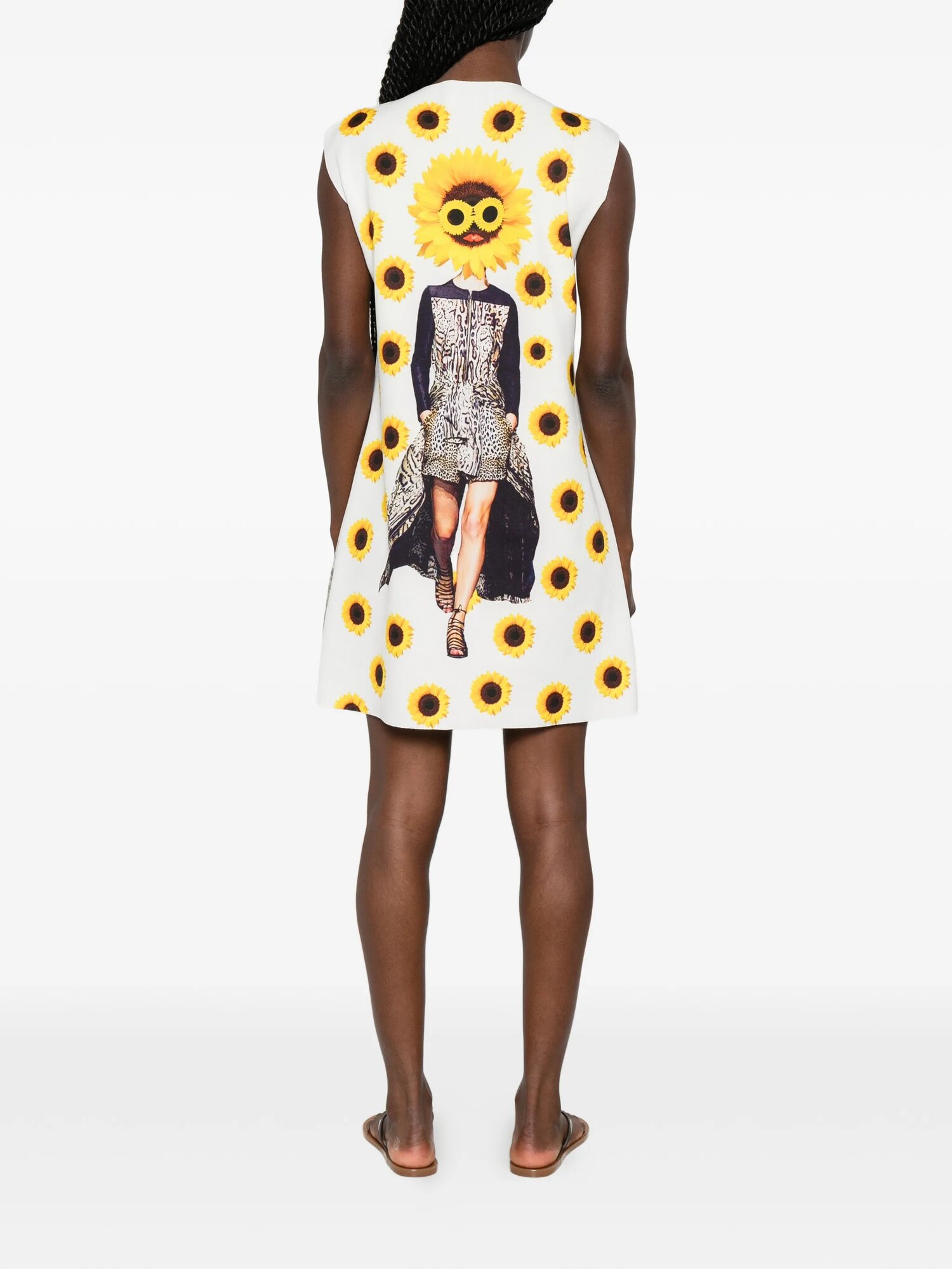 Платье The Artistylist Gorilla-print sleeveless mini dress, размер 44, бежевый/белый — фото 1