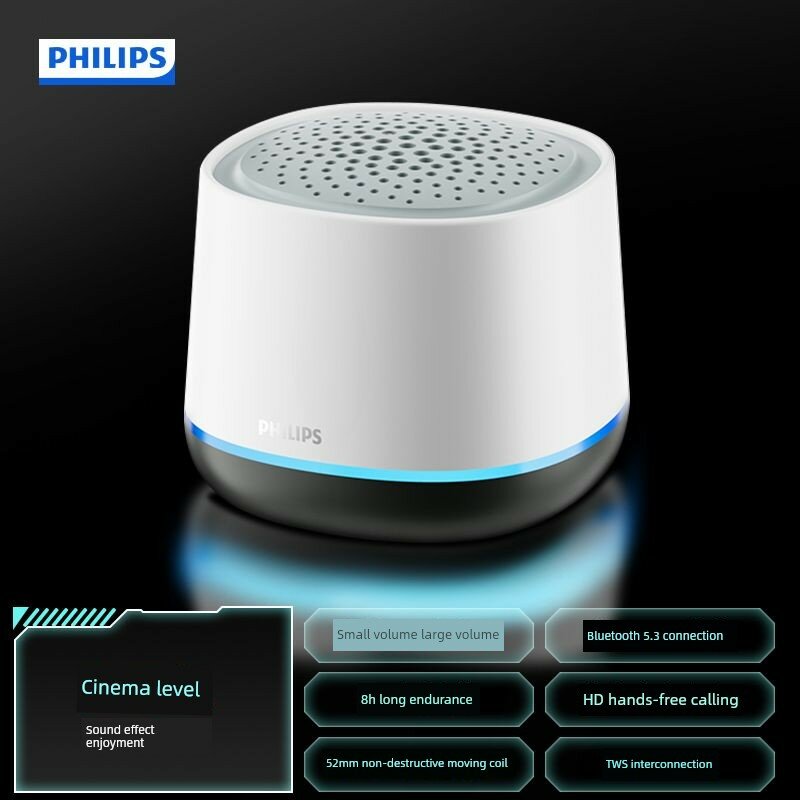 Миниатюрная Bluetooth-колонка Philips, новая настольная колонка для дома, сабвуфер для компьютера Официальная
