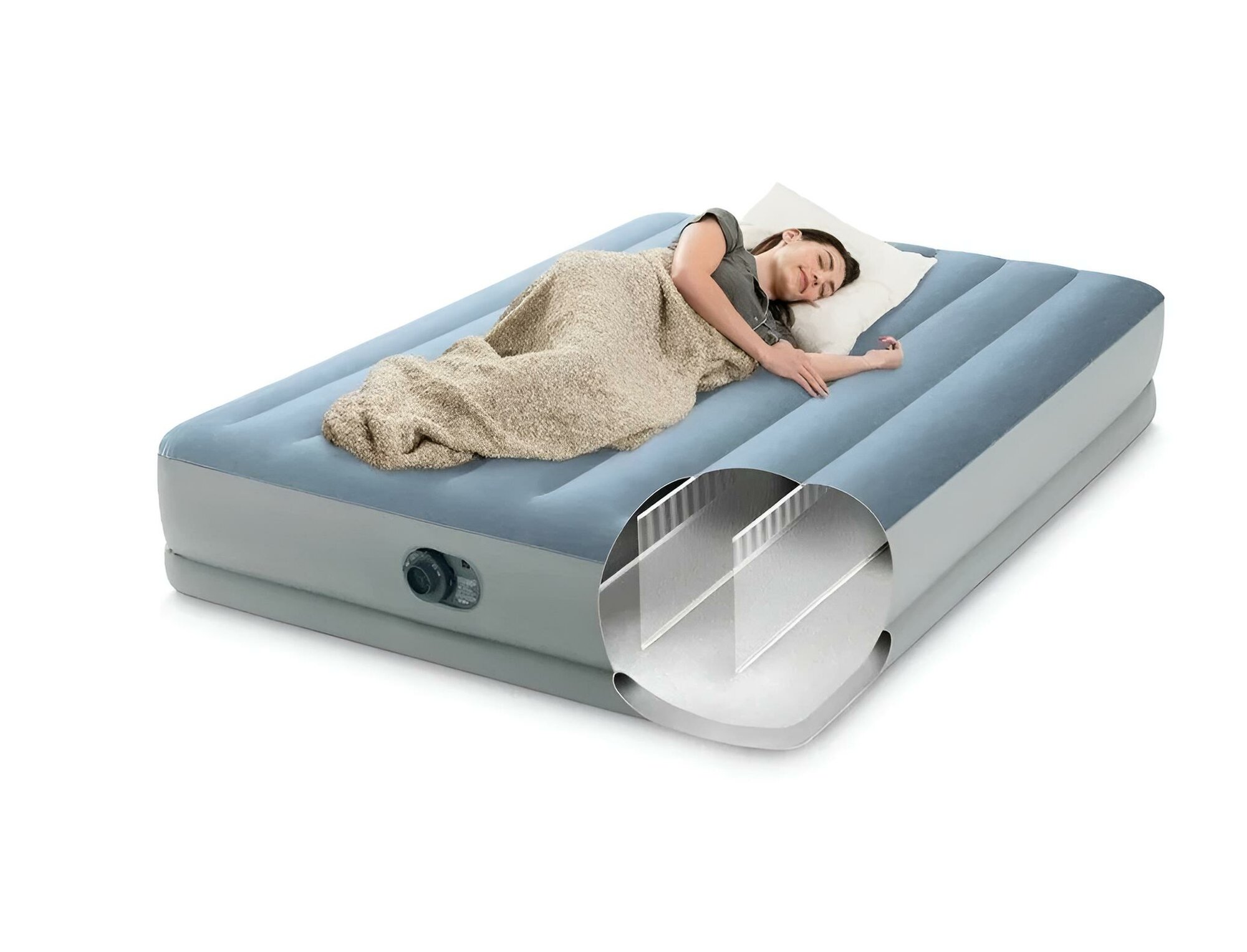Матрас надувной Intex 64159 Prestige, 203х152х36см, со встр. USB насосом, до 272кг
