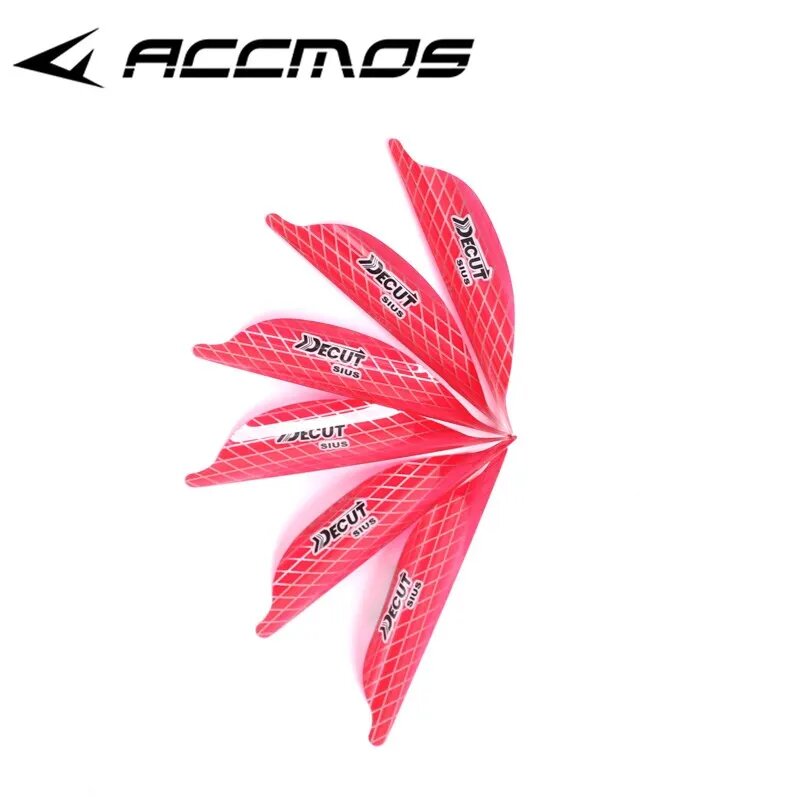 Розовые спиральные лопасти для стрел Accmos Dicut