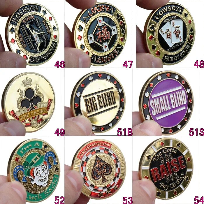 Металлические покерные монеты Texas Poker Press No.6 9pcs