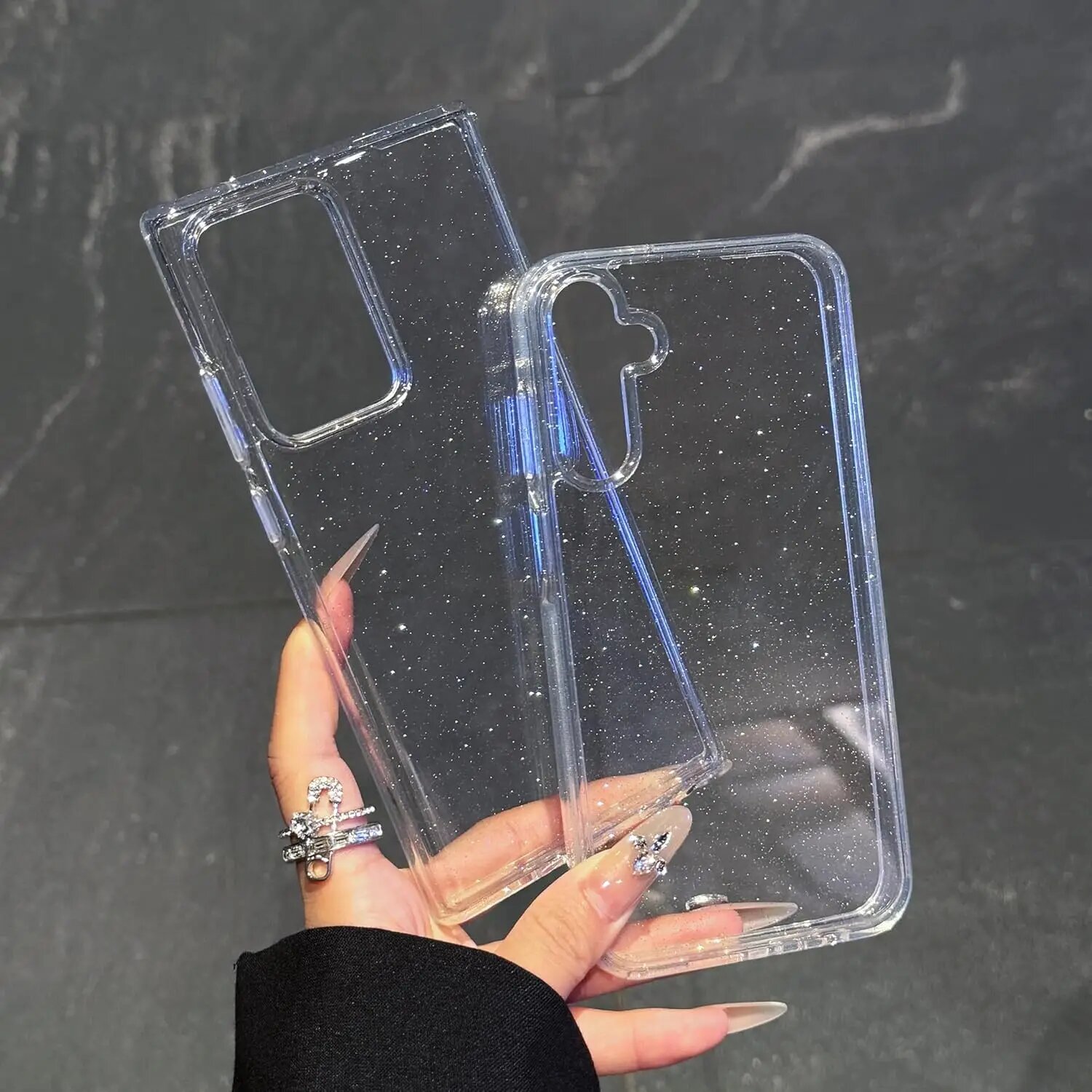 Блестящий прозрачный чехол для телефона Samsung Galaxy S24 Ultra S23 FE S22 Галакси S22 Ультра 5G