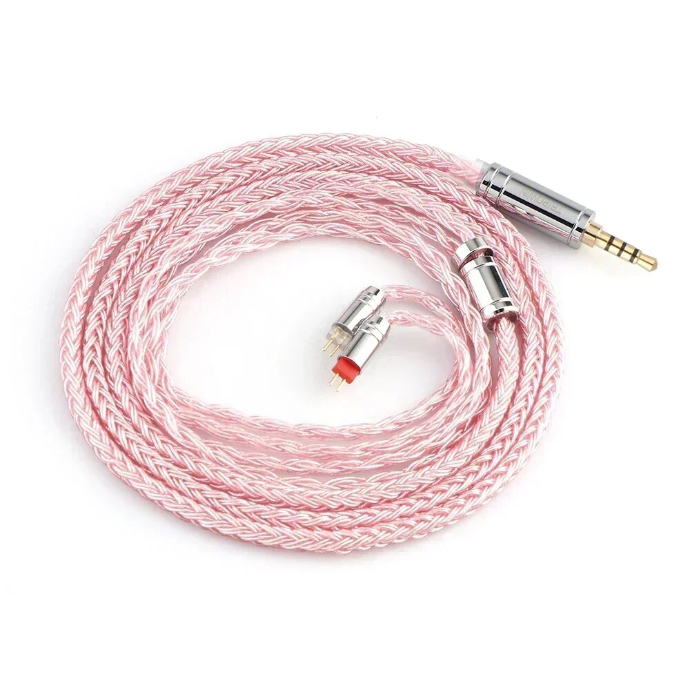 Tripowin Zonie кабели для наушников 16-жильные посеребренные 3.5mm QDC, Розовый, Pink
