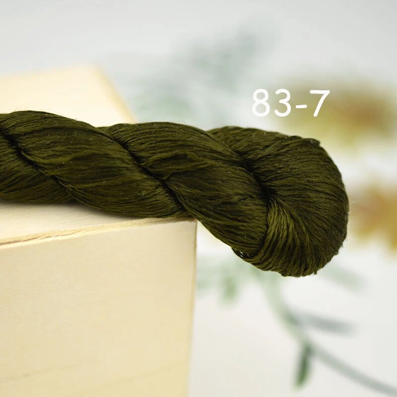 Шелковая нить для вышивания Mulbery Silk 16/2 серый, зеленый, нефрит, 200 meter, Зеленый, 83-7