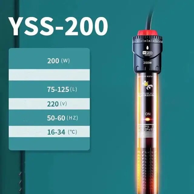 Нагреватель для аквариума YSS-200, 200W, 75-125л