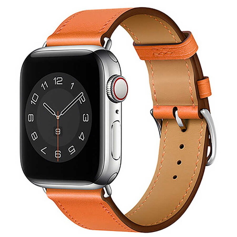Кожаный ремешок для часов WiWU Attelage Genuine Leather Watch Bands для Apple Watch 38/40/41mm Orange