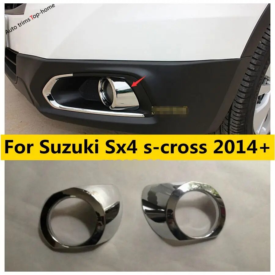 Передний бампер, противотуманные фары, декоративная рамка, накладка для Suzuki Sx4 s-cross 2014-2016, яркий хром, ABS, автомобильные аксессуары