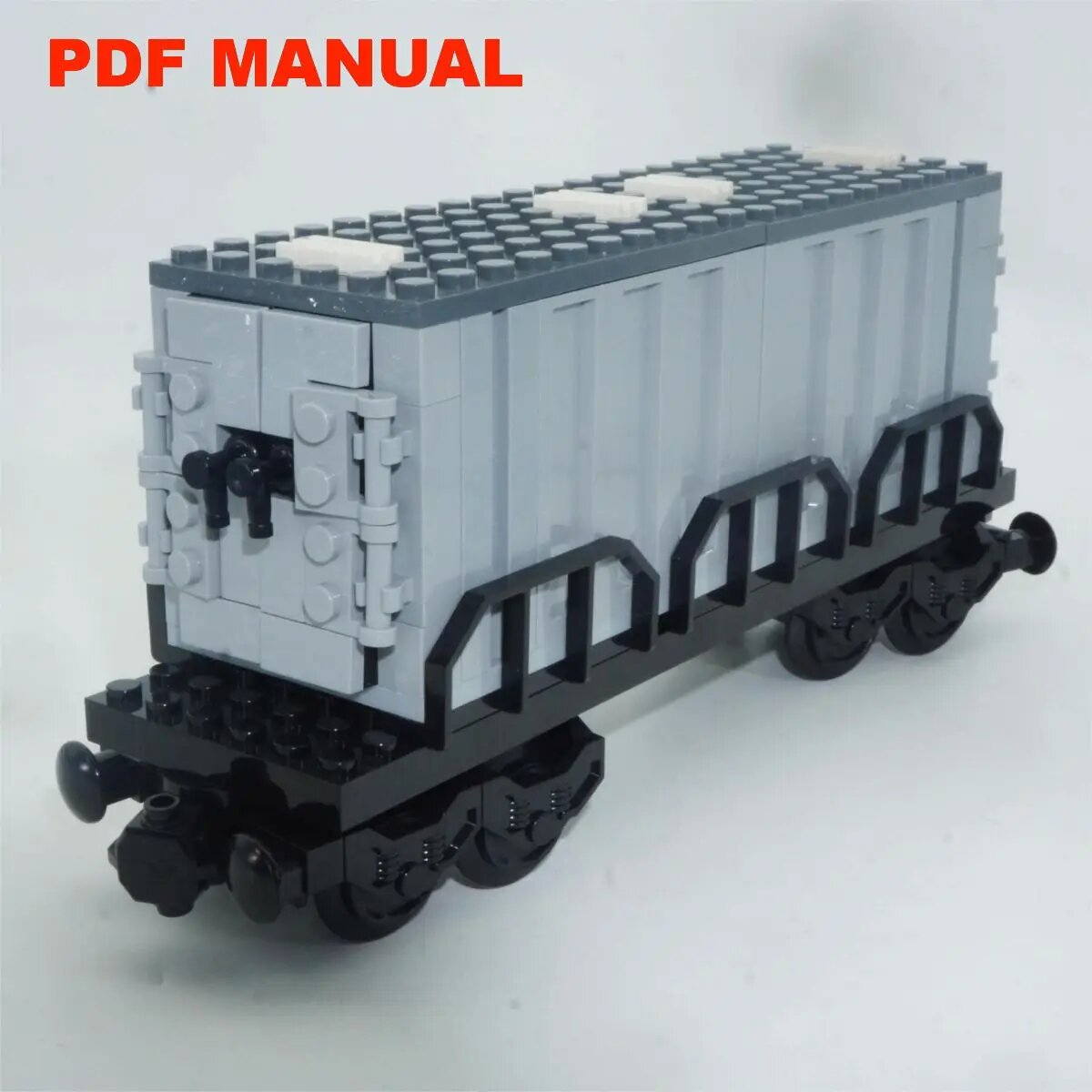 Конструктор LEGO поезд, серый, MOC-010