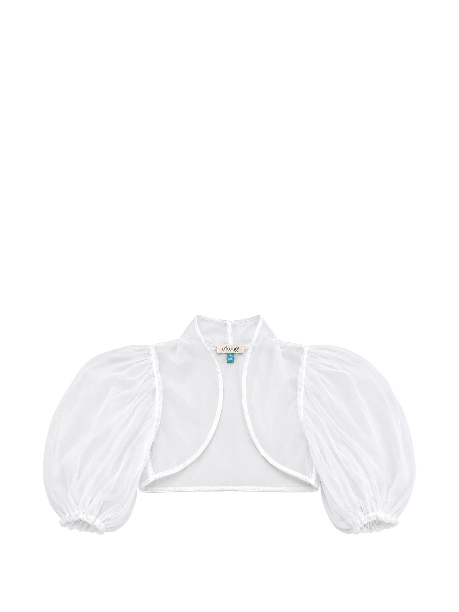 Куртка Sheer puff-sleeve cropped jacket