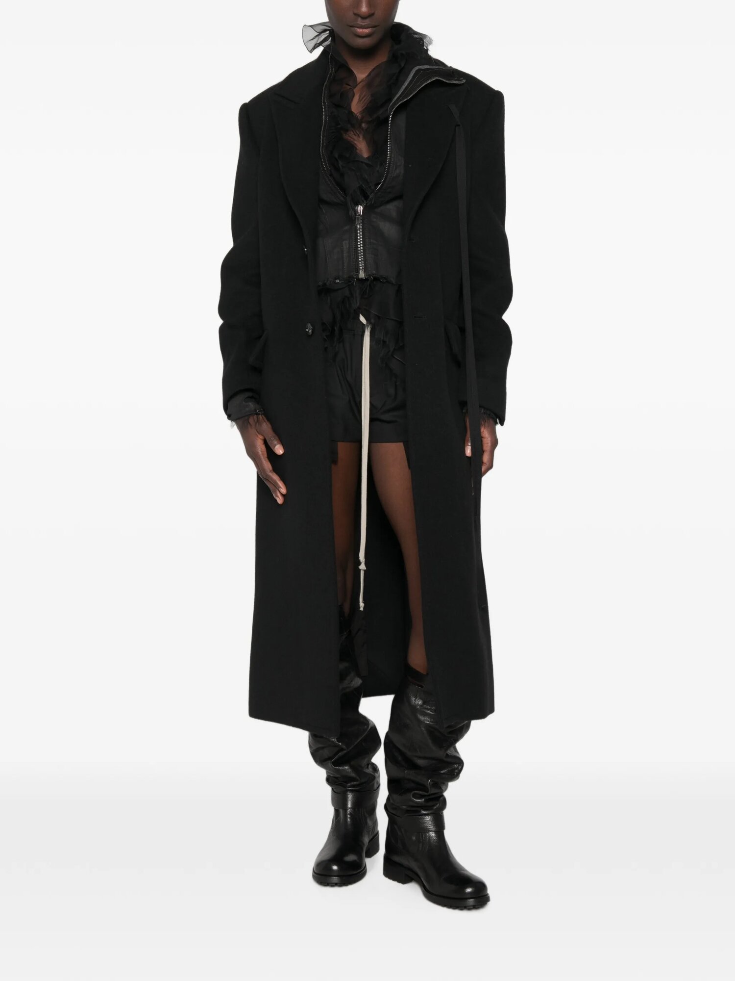 Пальто Ann Demeulemeester Single-breasted notched-lapels wool coat, размер 38 — фото 1