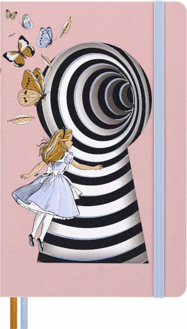 Блокнот в линейку MOLESKINE Alice in Wonderlad 13х21 см 176 стр, розовый