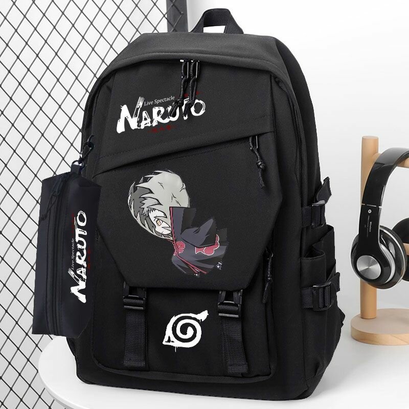 Рюкзак Akatsuki из Naruto, стильный аниме-дизайн, прочный водоотталкивающий нейлон, вместительное 14" отделение, удобный многослойный каркас