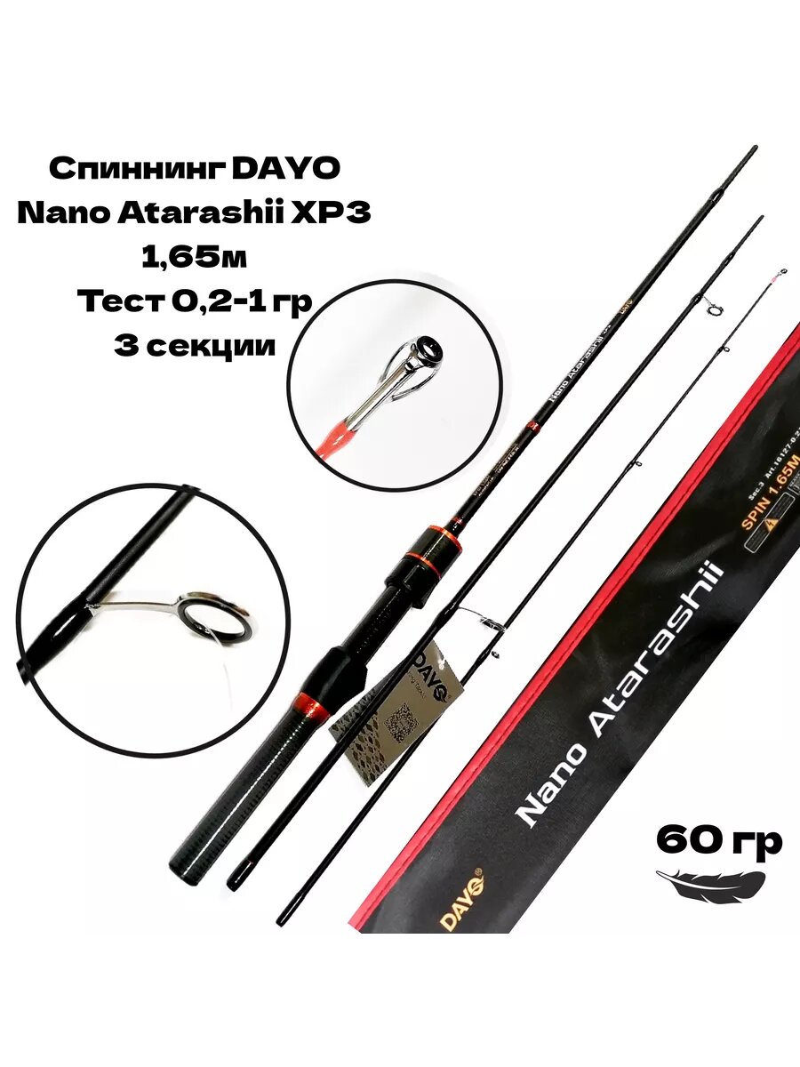 Спиннинг Nano Atarashii XP3 1,65м, тест 0,2-1 гр