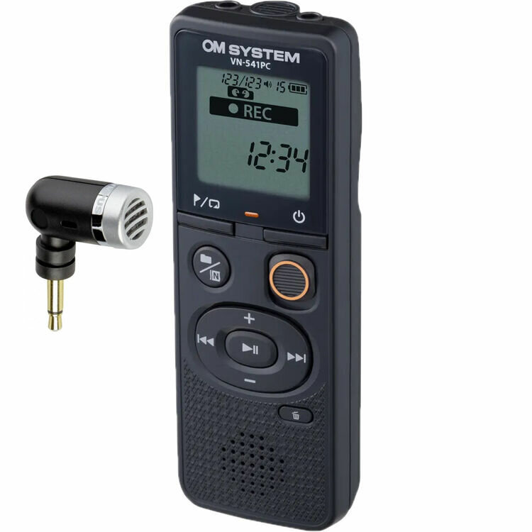 Диктофон OM System VN-541PC (4GB) + ME52 черный, встроенный микрофон, вход 3,5 мм