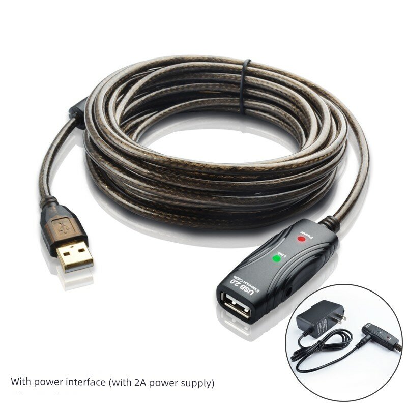 USB 2.0 удлинительный кабель, 5 м коричневый для подключения компьютера и устройств