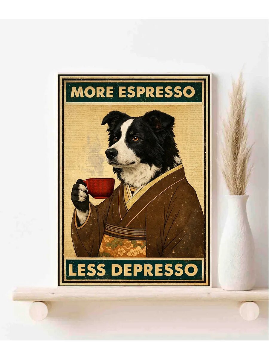 Бордер-колли, More Espresso, Плакат 30x42см
