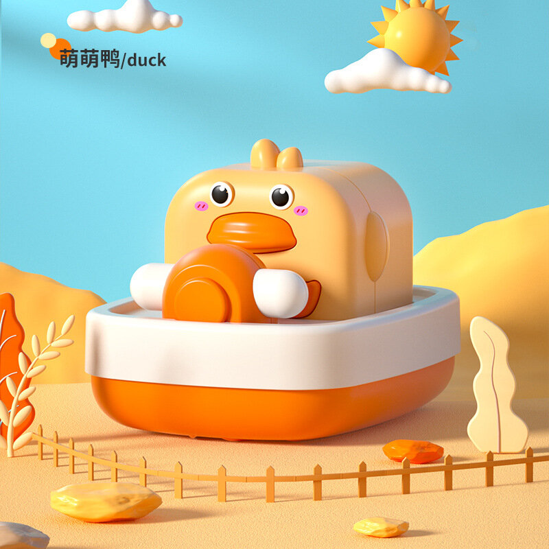 Пружинная утка-лодка для ванной малыша - интерактивная водная игра, безопасное купание