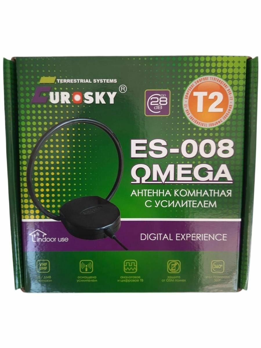 Антенна комнатная для цифрового ТВ Eurosky ES-008 с усилителем
