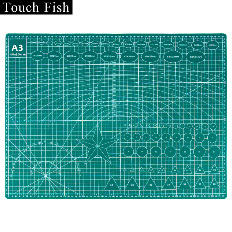 Touch Fish Marker Pad Drawing Board A3/A2 Hand Drawing PVC Desk Mat Large Size Art Craft Paper Cutting Carving Board Non-Slip Double-Sided