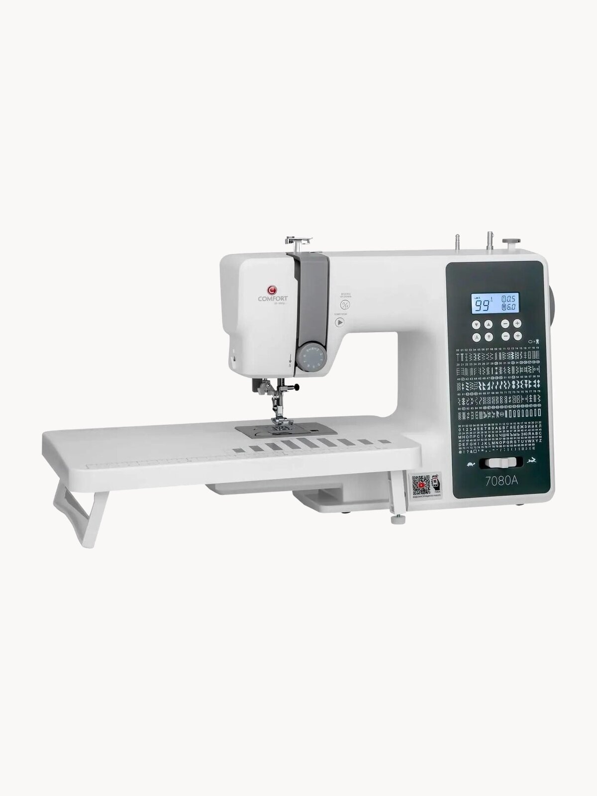 Швейная машина Comfort 7080A, 190 операций, 8 видов петель, нитевдеватель, дополнительный столик.