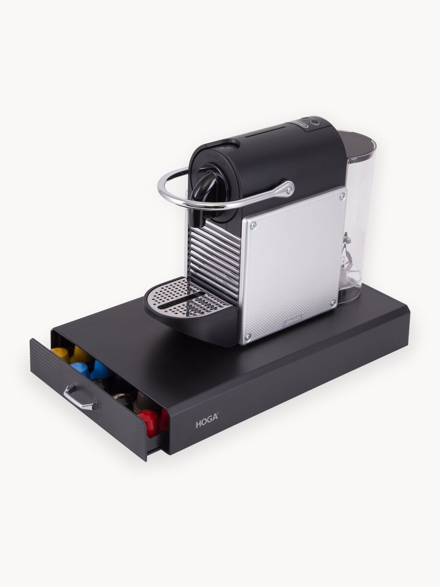 Подставка под кофемашину органайзер для 50 кофейных капсул Nespresso HOGA-CADP150BK