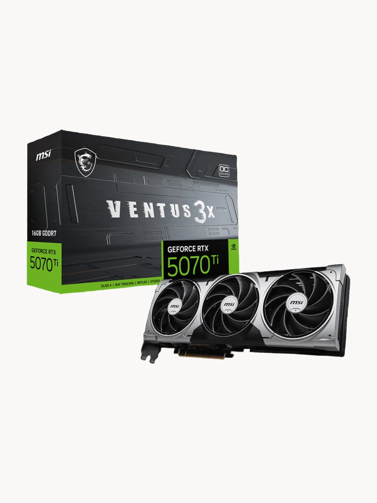 Видеокарта MSI RTX5070Ti VENTUS 3X OC 16GB GDDR7 256bit 3xDP HDMI 3FAN RTL
