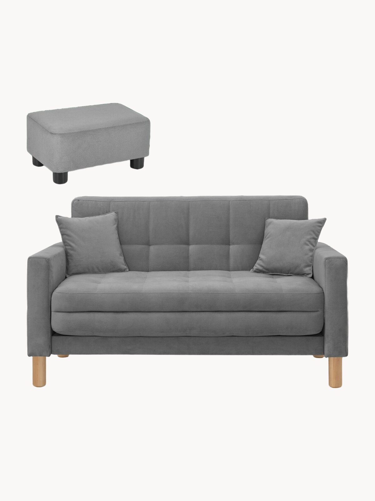 Диван-кровать Этро , 160*80*81, спальное 140*194, велюр, цвет серый