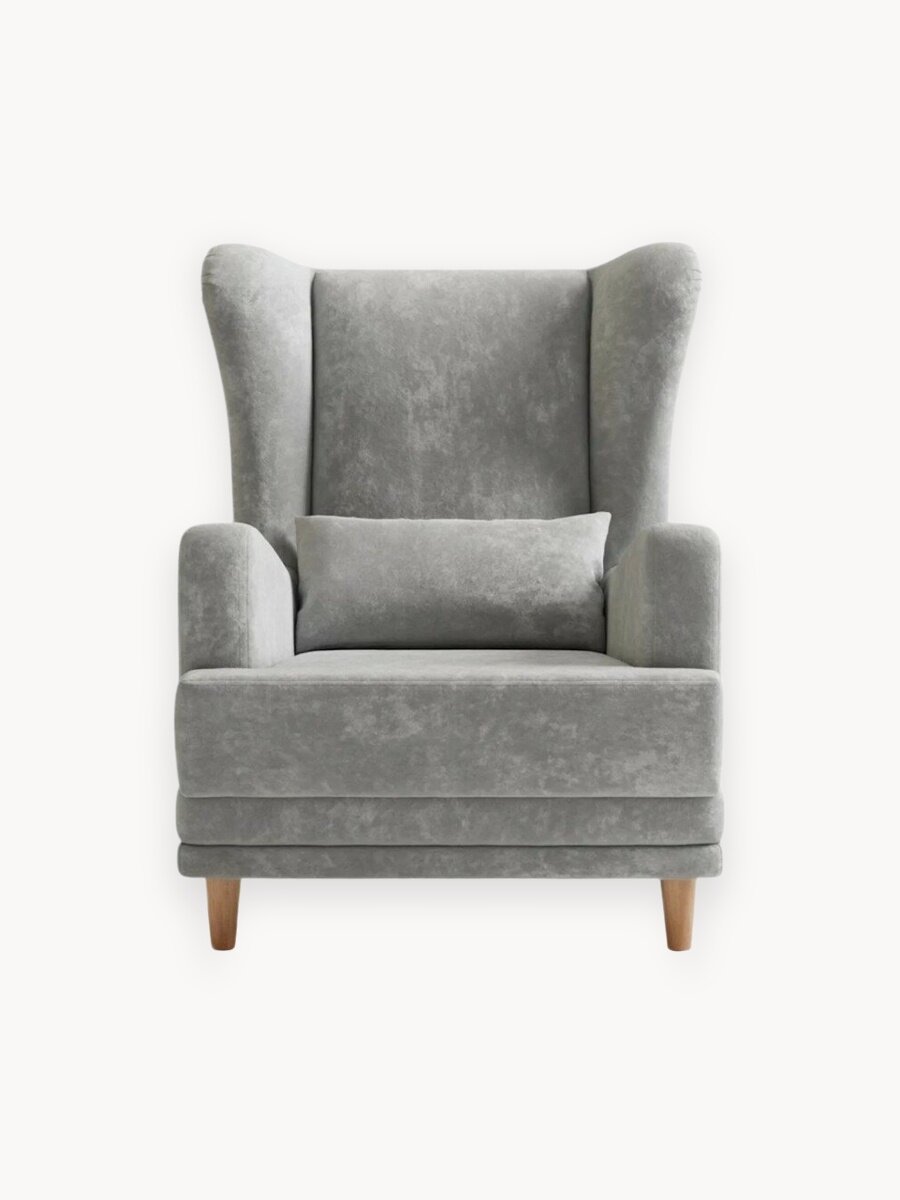 Кресло Оскар мягкое для отдыха дома, на ножках, велюр Crush 4