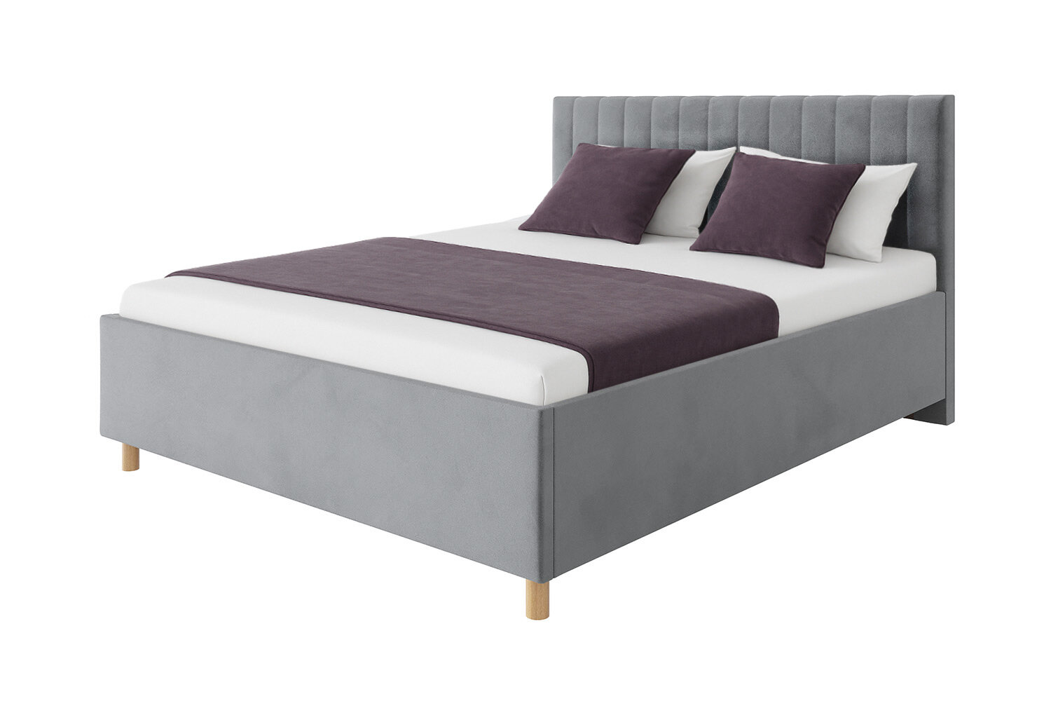 Каркас двуспальной кровати Garda, 140х200 см, тёмно-серый, без основания и подъемного механизма