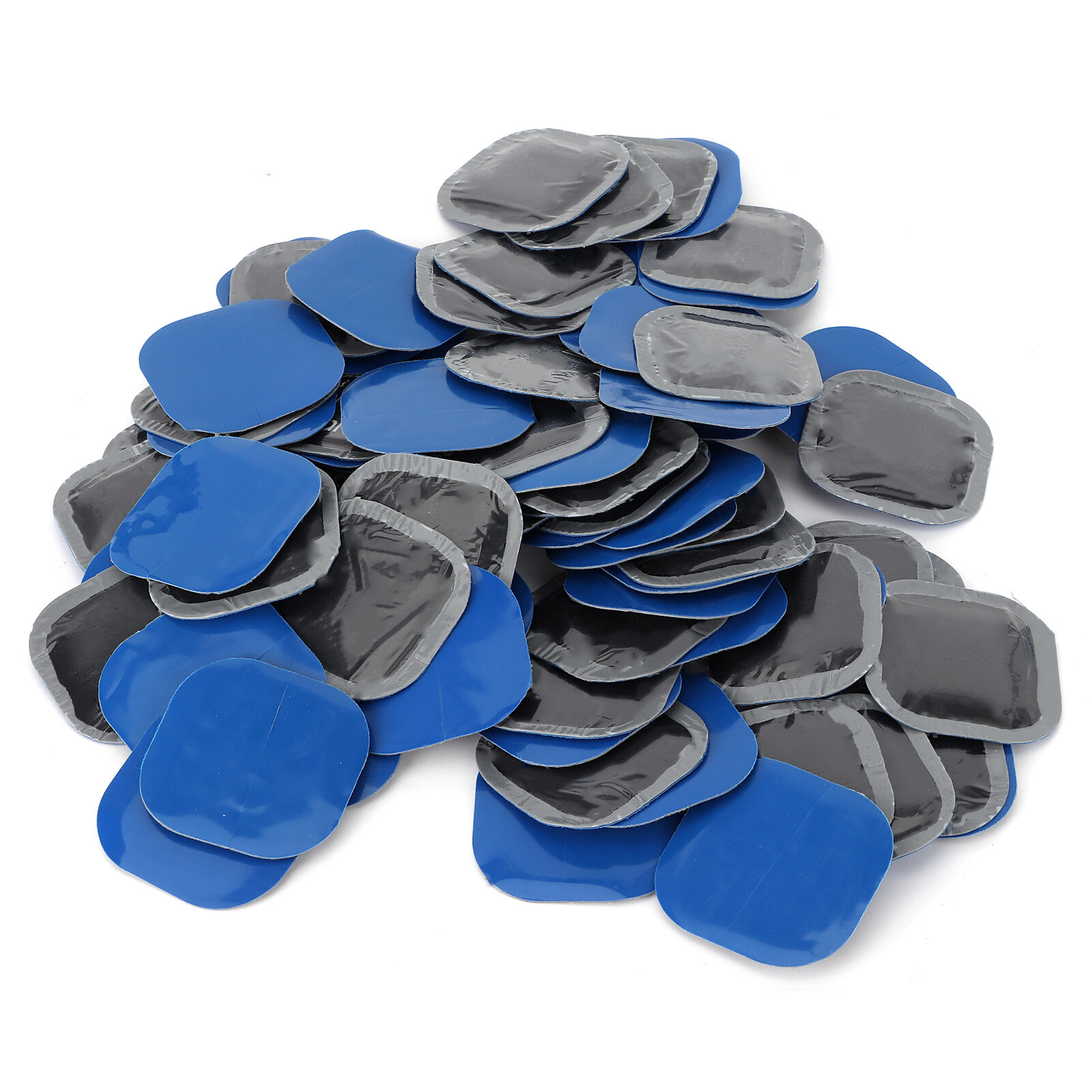 80 шт. резиновых заплаток для ремонта проколов шин, 45x45 мм, универсальные для автомобилей и мотоциклов.