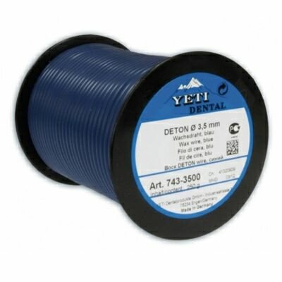 Восковая проволока DETON, D 3,0 мм, средняя твердость, голубая, 250 г.