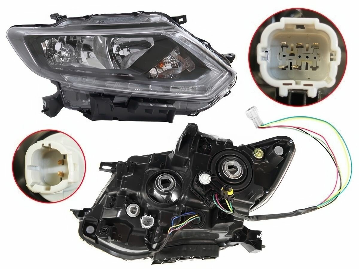 Фара правая, галоген, с ДХО, с электрокорректором для Ниссан ИксТрейл арт ST1151136RMLDM2 SAT