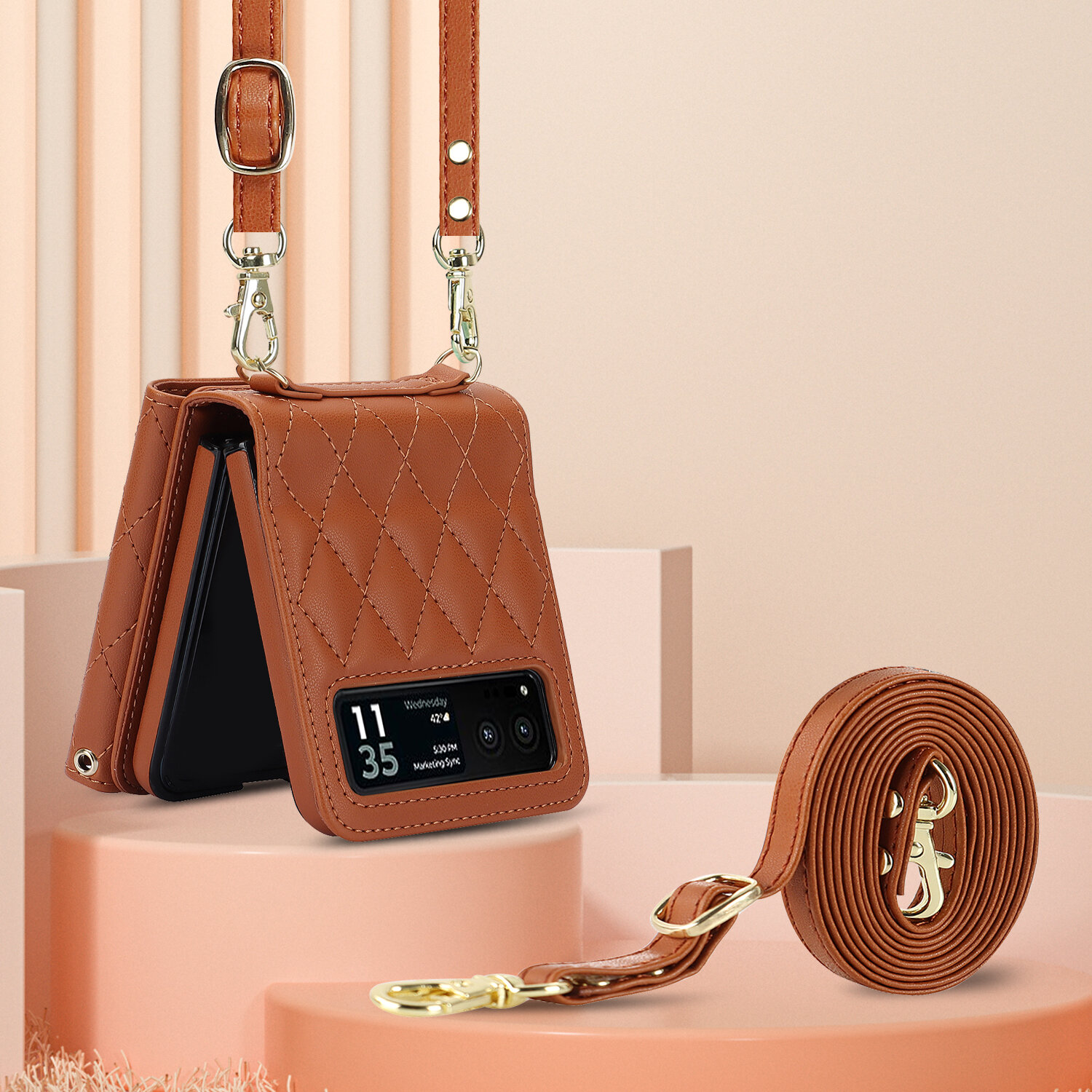 Подходит для Motorola Razr 40 / Моторола Разр 40 Модный Чехлы для телефонов, Кошелек премиум-класса, кожаный чехол для мобильного телефона, Motorola Moto 40, подставка, soft touch,360° Полная защита,